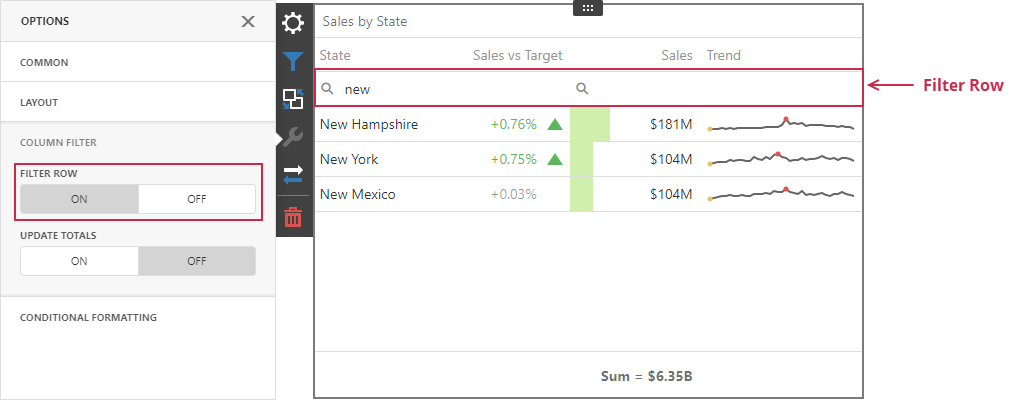 Column Filter For A Grid Item On The Web DevExpress End User 