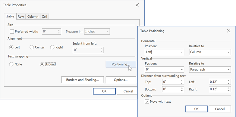 Wrap Text Around A Table DevExpress End User Documentation